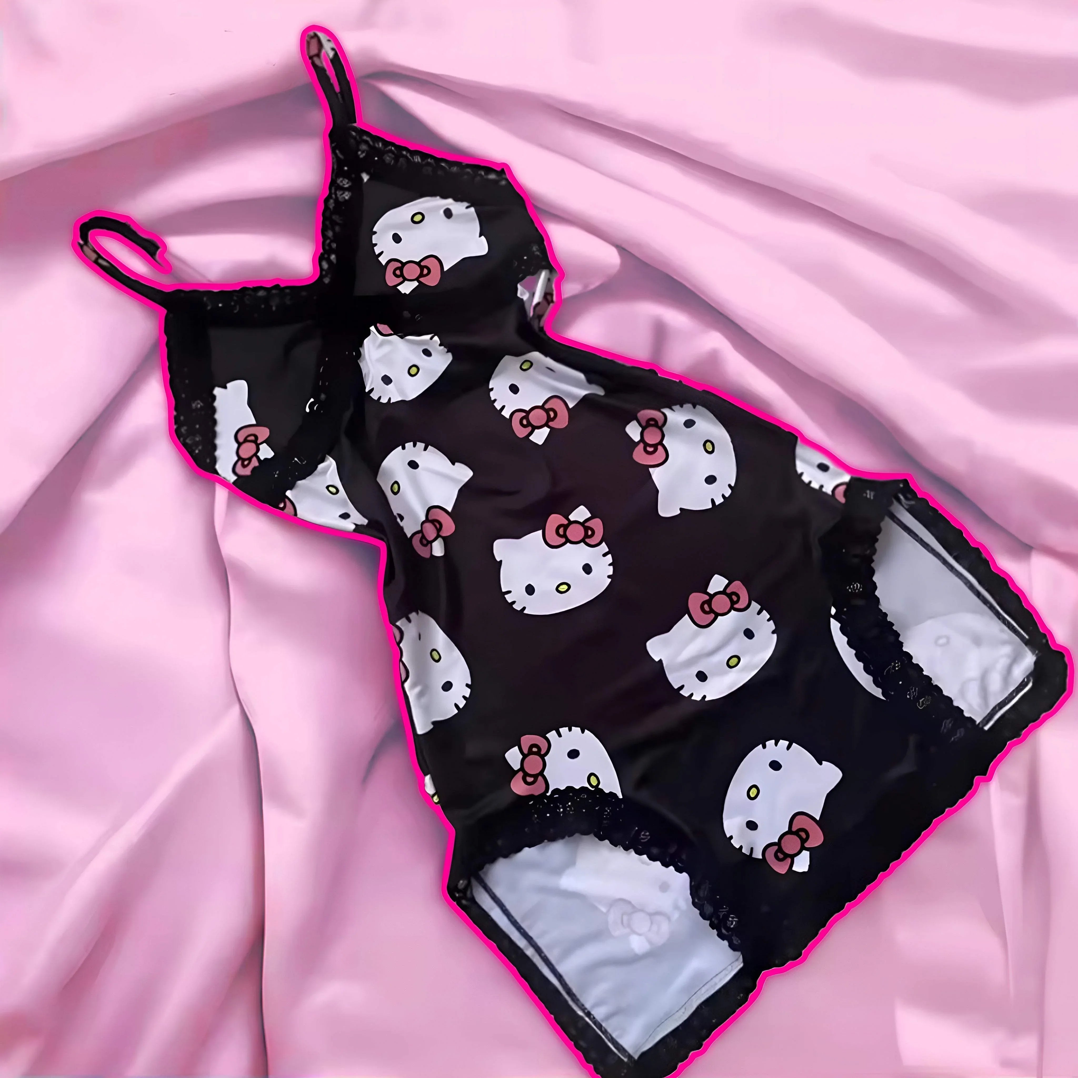 Hello Kitty Nightdress | Kawaii Sanrio Sleepwear Nightgown for Women ...