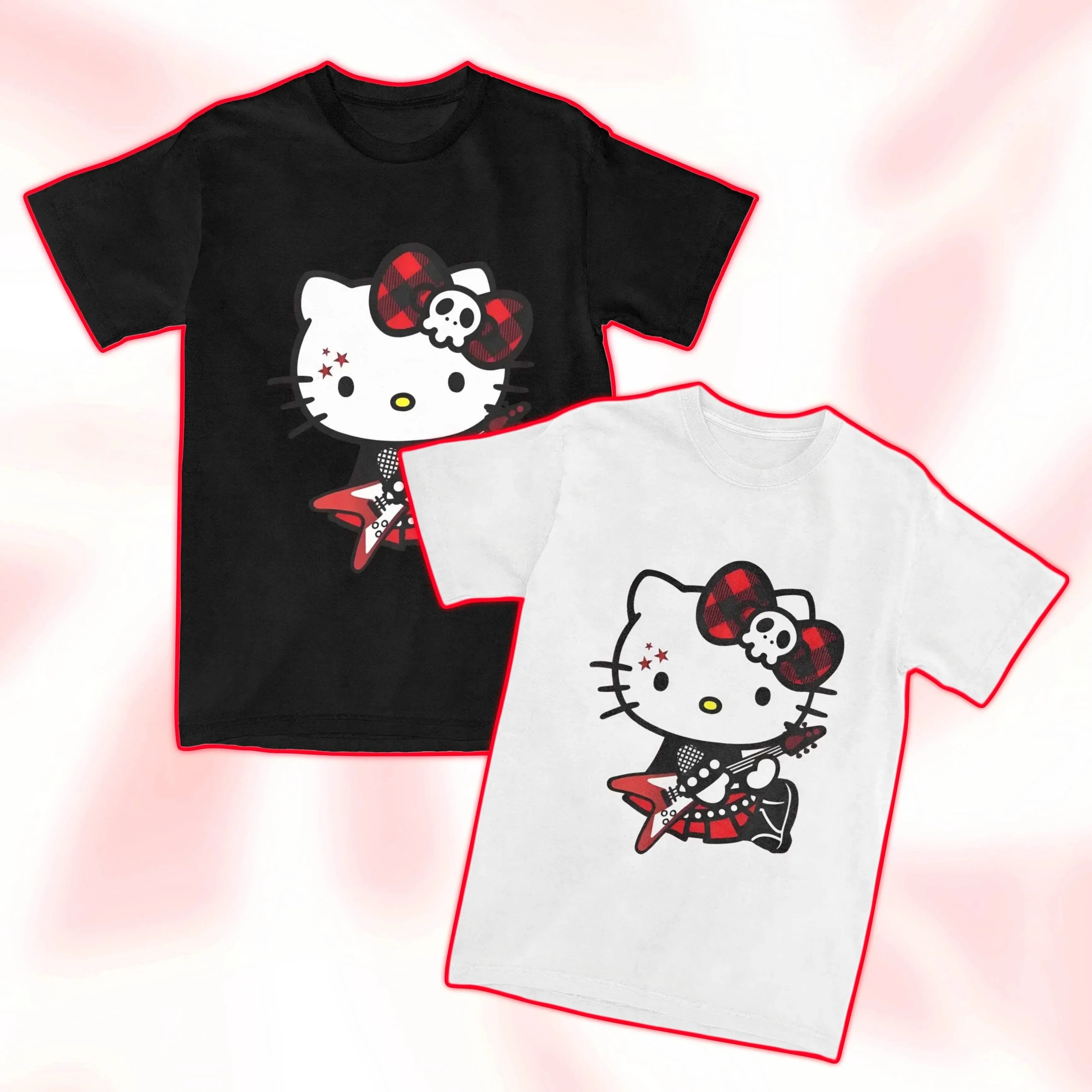 Hello Kitty Punk Rock Tee | Rebel Rock Star Couple Kawaii Shirt ...