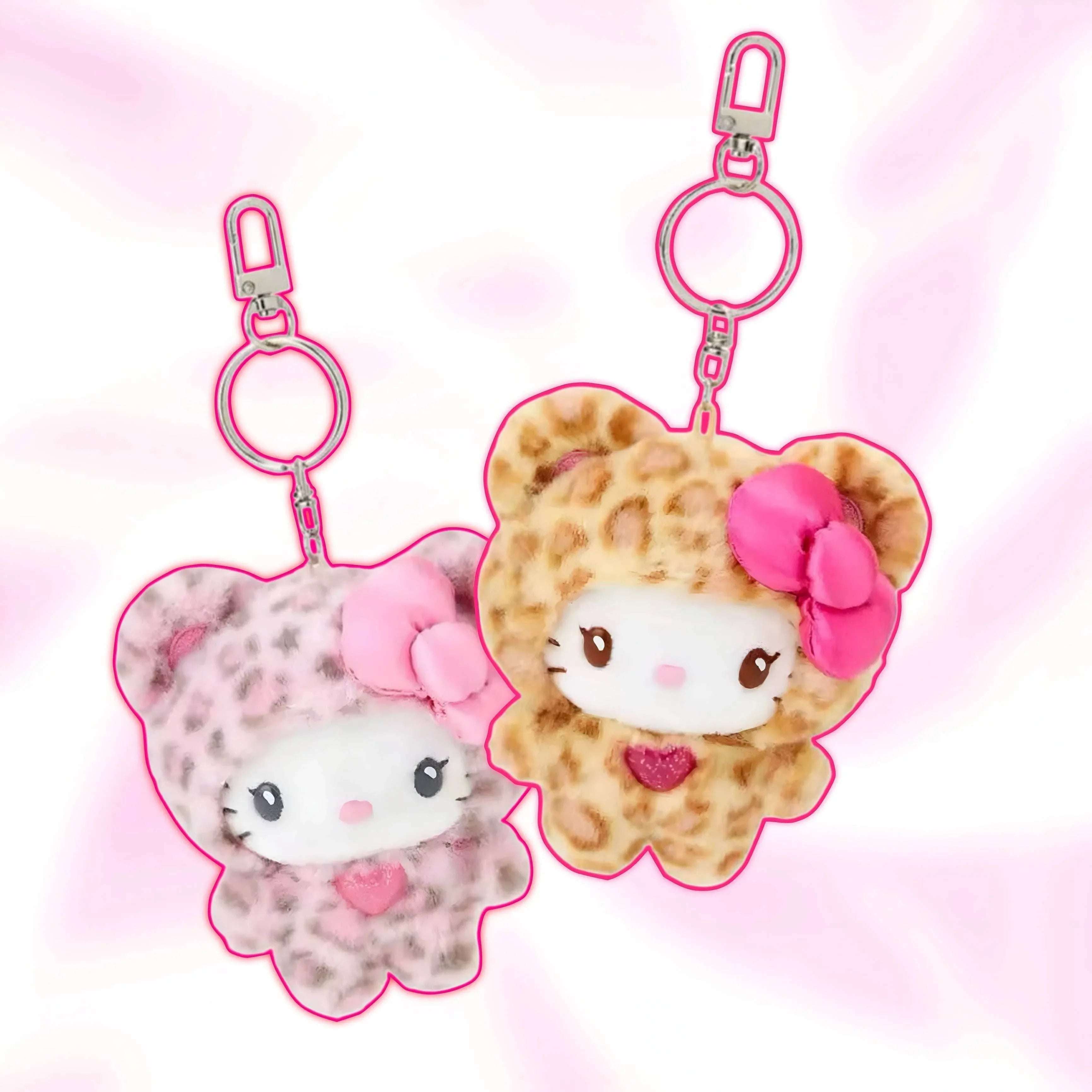 Hello Kitty Leopard Print Plush Keychain | Kawaii Bag Charm 10cm/4 ...